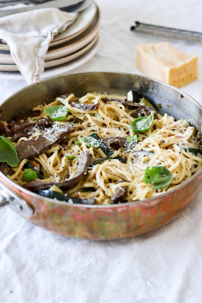 Pasta med oksekød I Opskrift på pastaret med oksekød og fløde